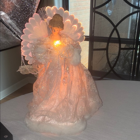 Holiday | 9s Fiber Optic Porcelain Snow Angel Tree Topper 16 H ...